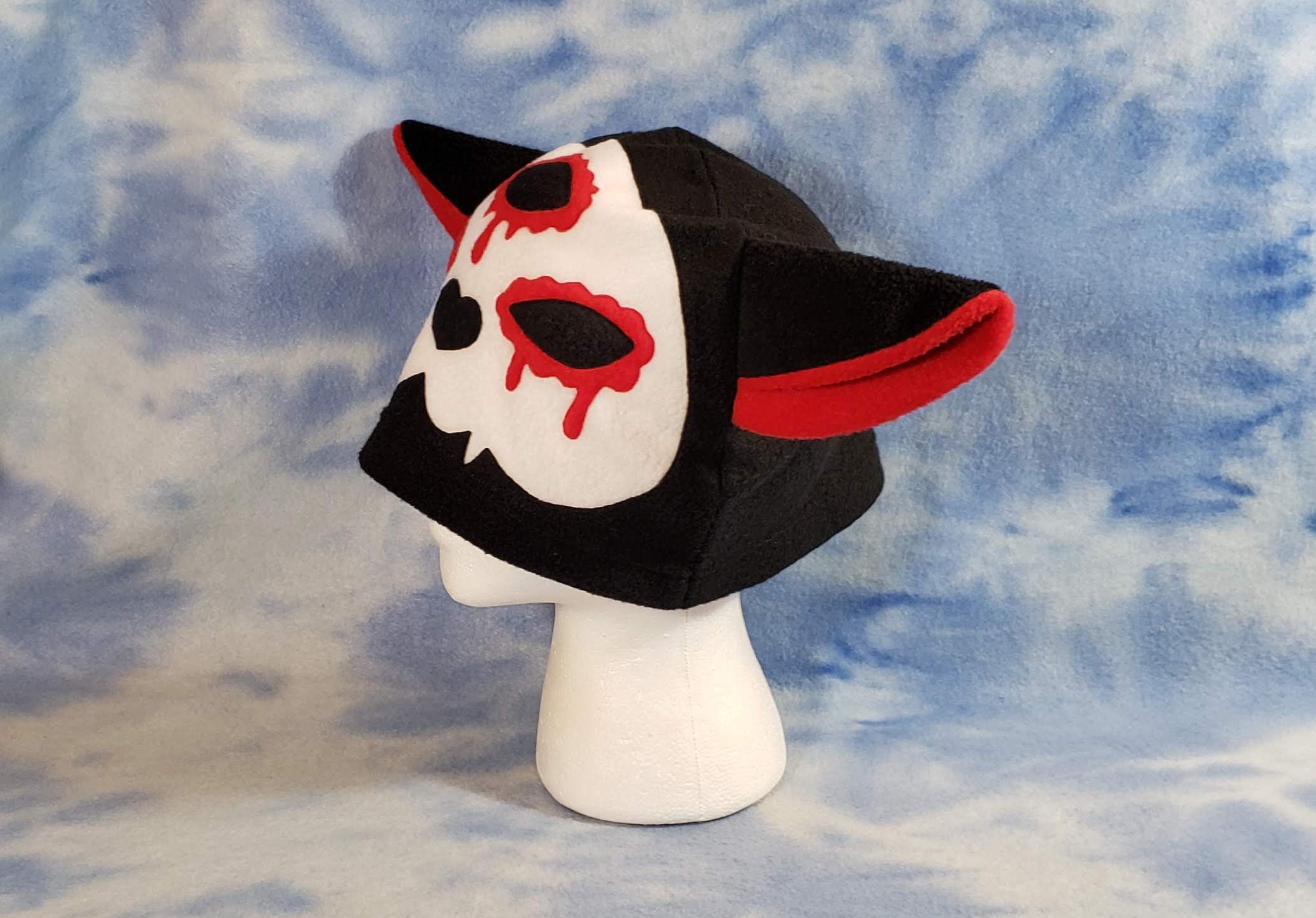 Bloody Skull Kitty Hat Day of the Dead Third Eye | Etsy