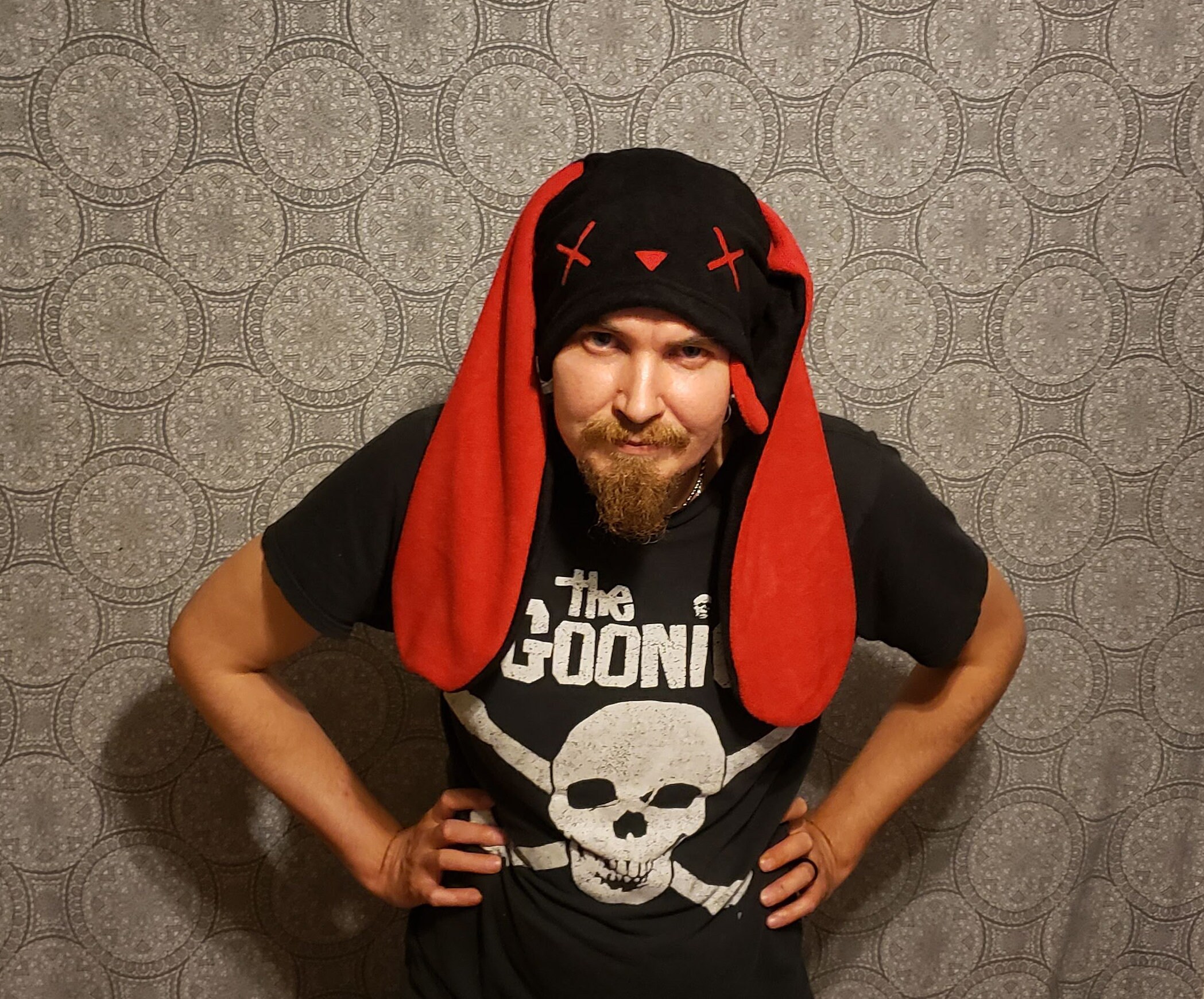 Red Zombie Bunny Hat Rabbit X Dead Tongue Ears Beanie - Etsy