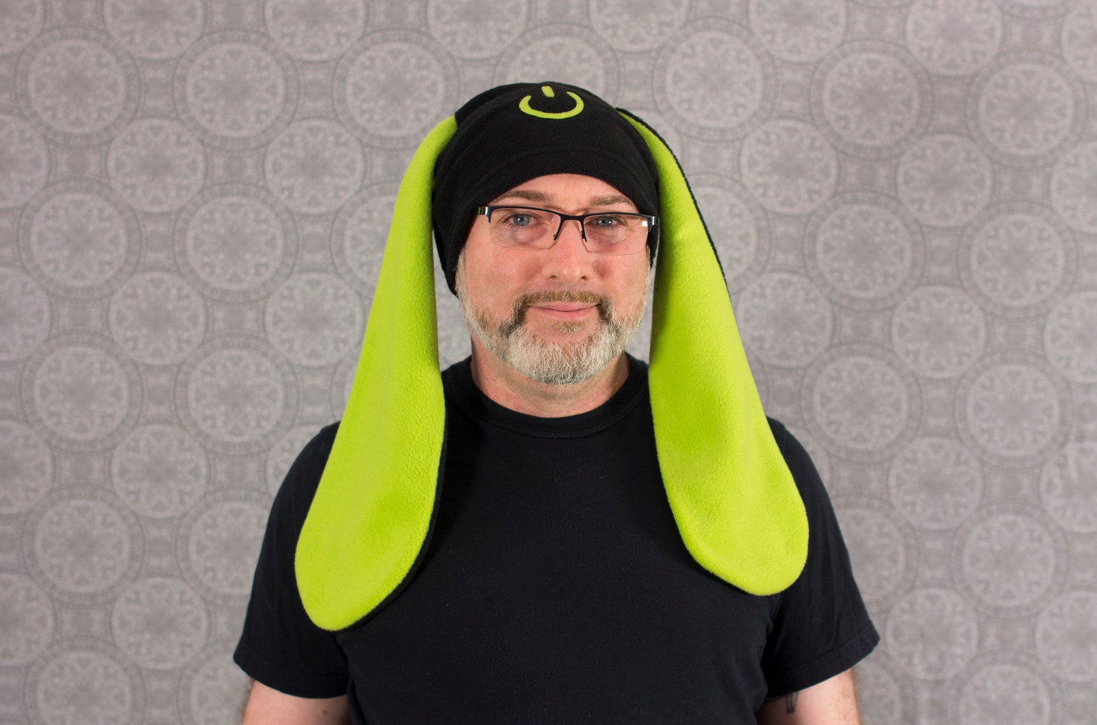 Green Power Bunny Hat Gamer Programmer Geek on Button Rabbit - Etsy