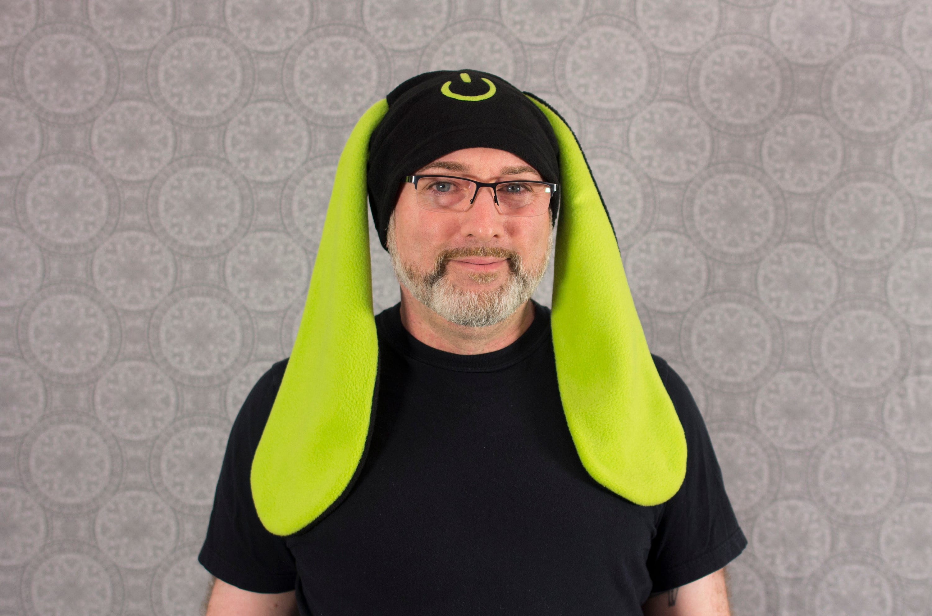 Green Power Bunny Hat Gamer Programmer Geek on Button Rabbit - Etsy