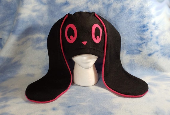 Pink Curious Bunny Hat Rabbit X Dead Tongue Ears Beanie | Etsy