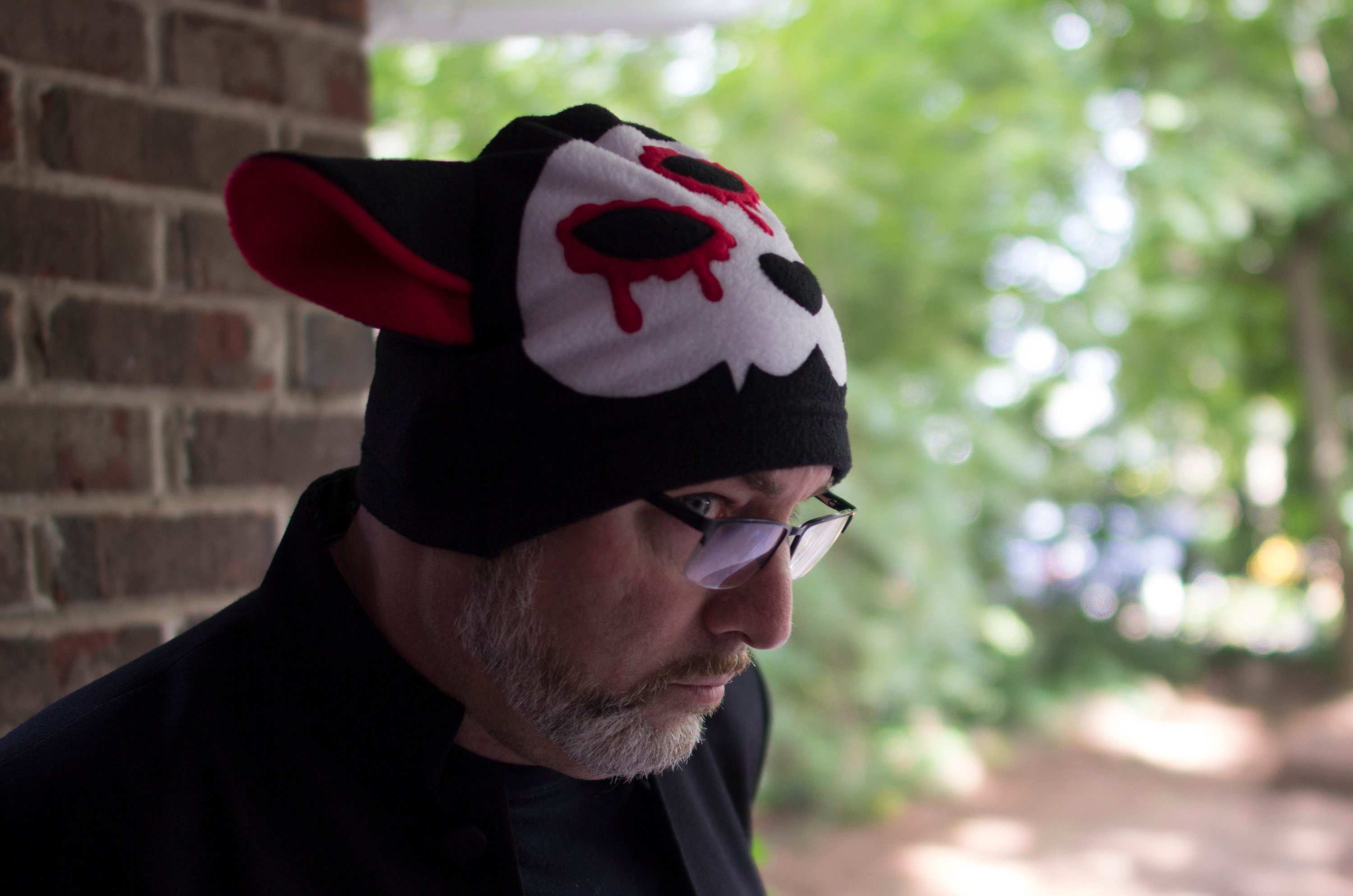 Bloody Skull Kitty Hat Day of the Dead Third Eye - Etsy