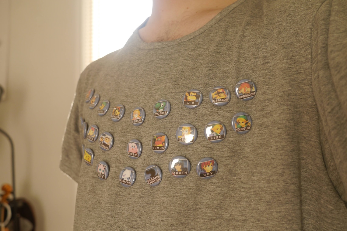 Super Smash Bros Melee Character Select Screen 25 Button Set | Etsy