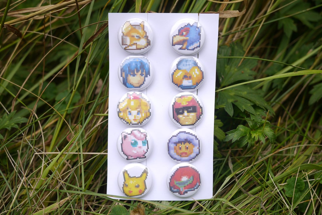 Super Smash Bros Melee Viable Character Stock Icons - 10 Button Set - 1 ...