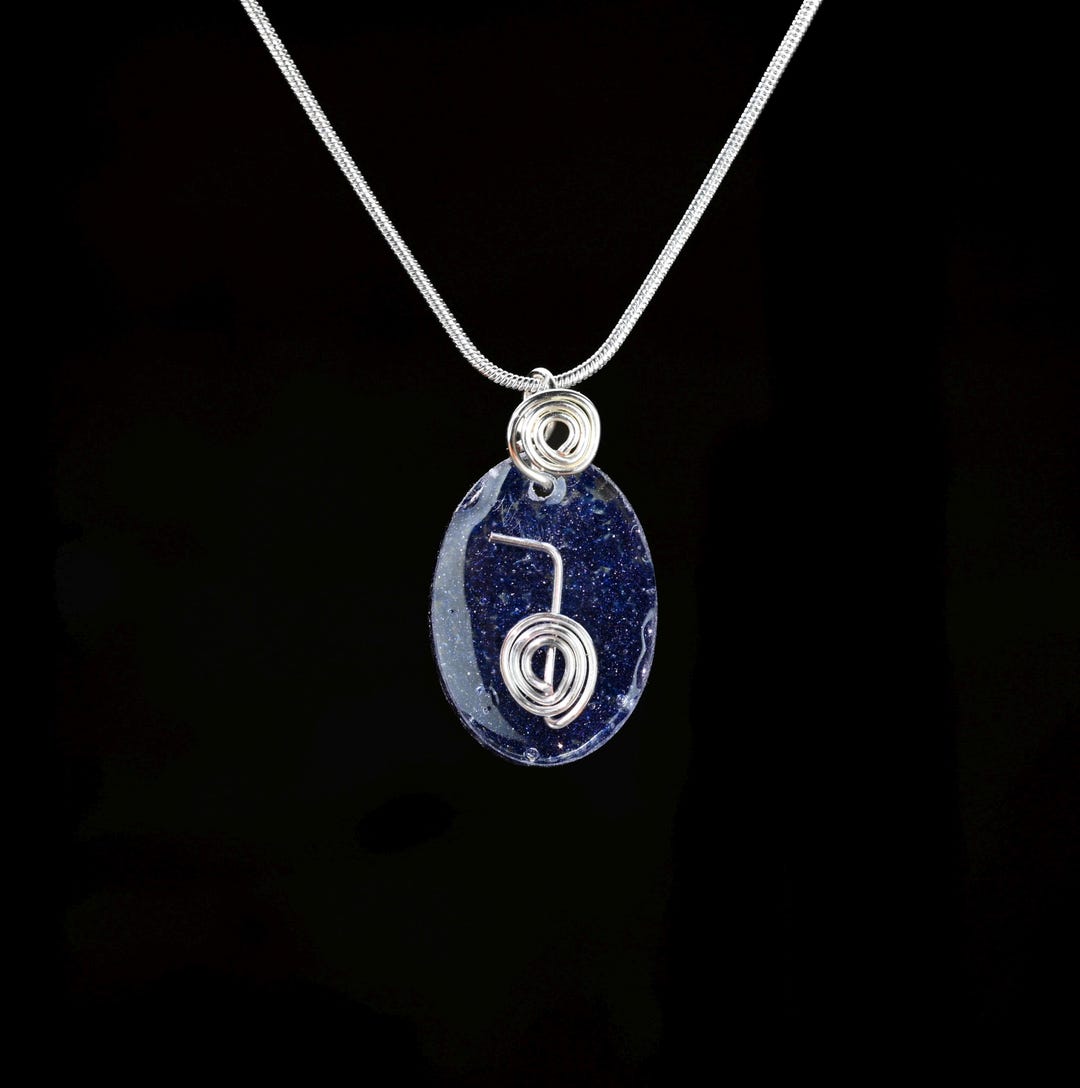 Blue Goldston Cho Ku Rei Power Symbol Pendant - Handmade Reiki Jewelry ...