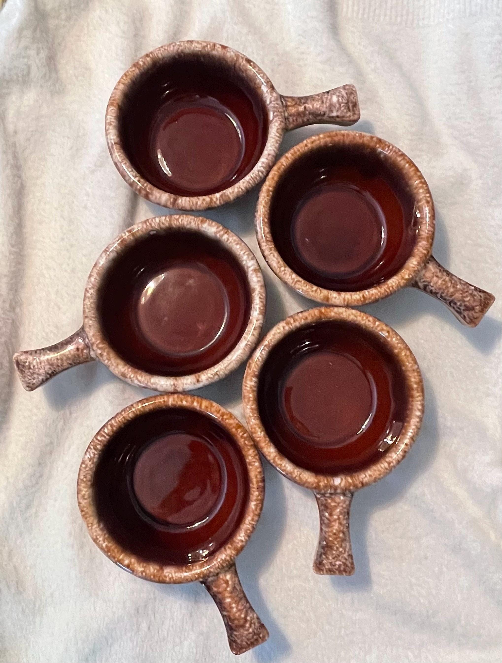 Vintage Hull Pottery, Set of Five Handled Crocks, Soup/chili Bowls - Etsy