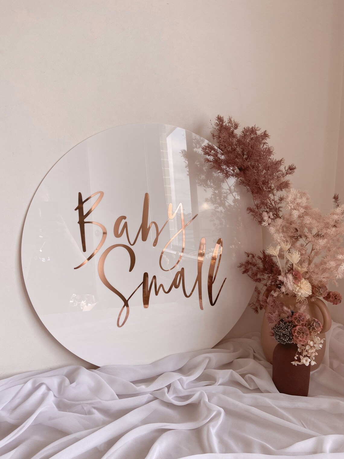 ROUND Acrylic Baby Shower Sign Frosted White Black Clear - Etsy