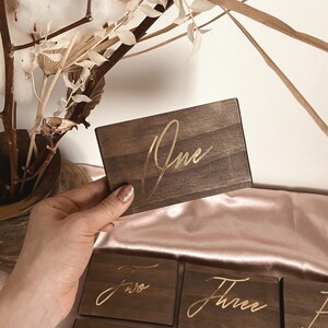 WOODEN Table Numbers Custom Freestanding Wedding Table Number Signs ...