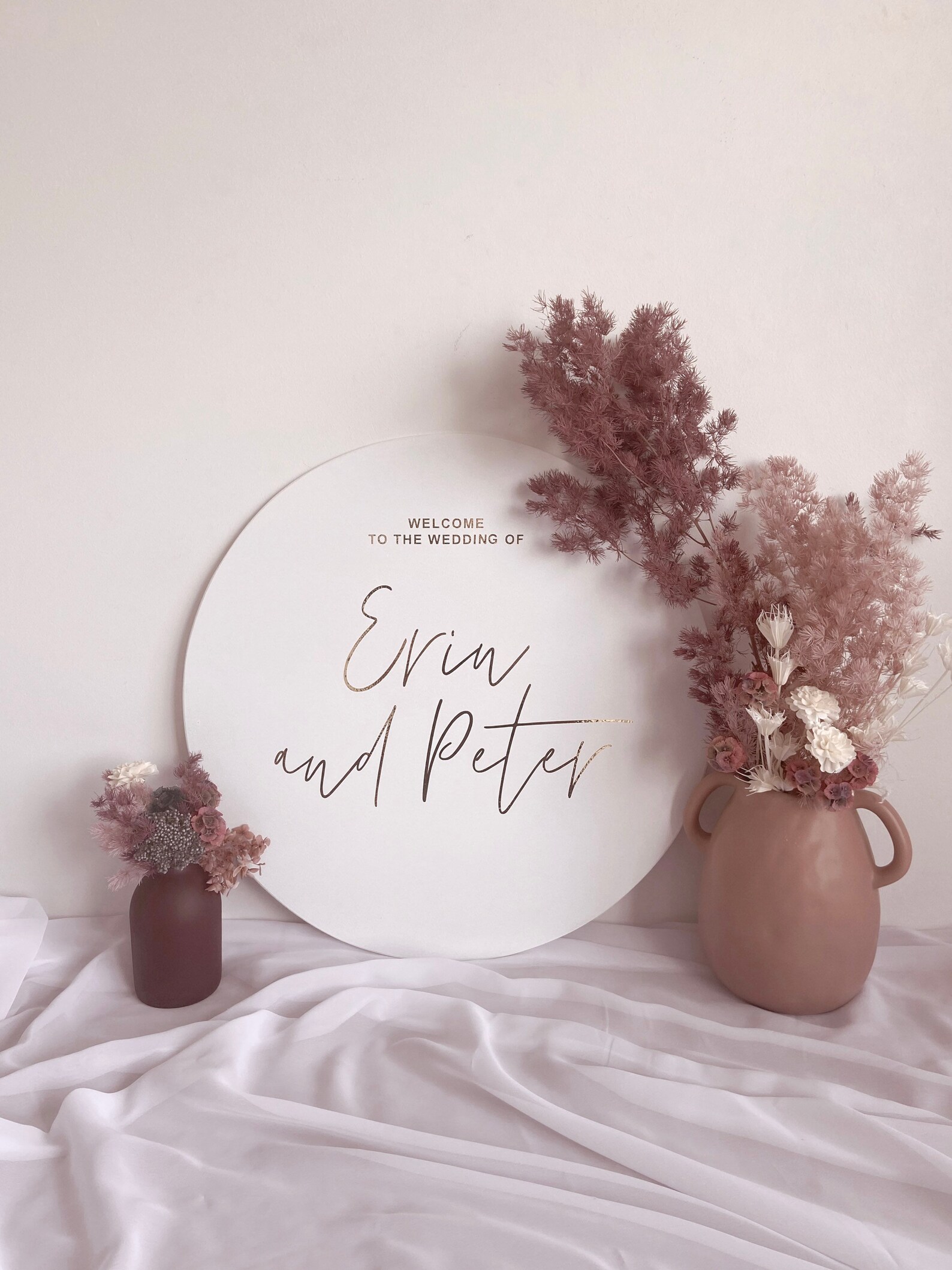 ROUND Wedding Wooden Welcome Sign Circle Wedding Reception - Etsy