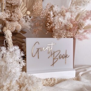 GUEST BOOK Acrylic Sign Clear Frost Acrylic Wishing Well Sign Stand ...