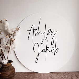 ROUND Wedding Wooden Welcome Sign Circle Wedding Reception Sign With ...