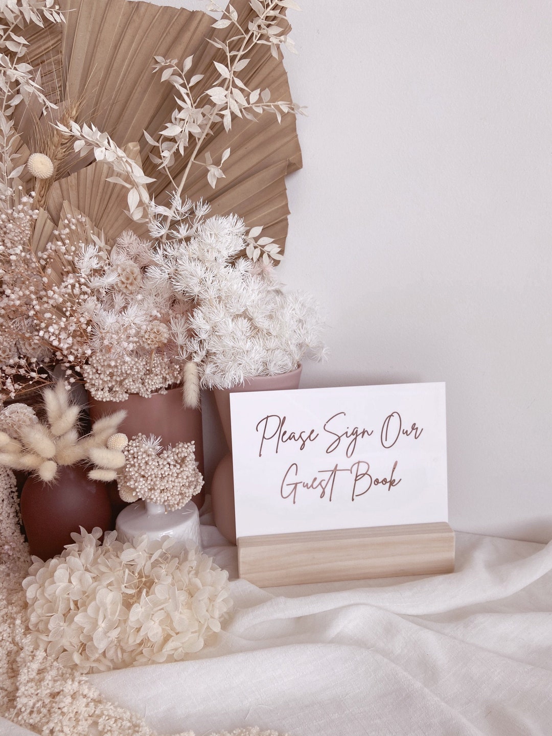 GUEST BOOK Acrylic Sign Clear Frost Acrylic Wishing Well Sign Stand ...