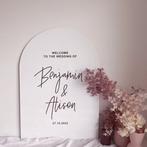 ARCH Acrylic Wedding Welcome Sign Custom Wording Quote Sign Wedding ...