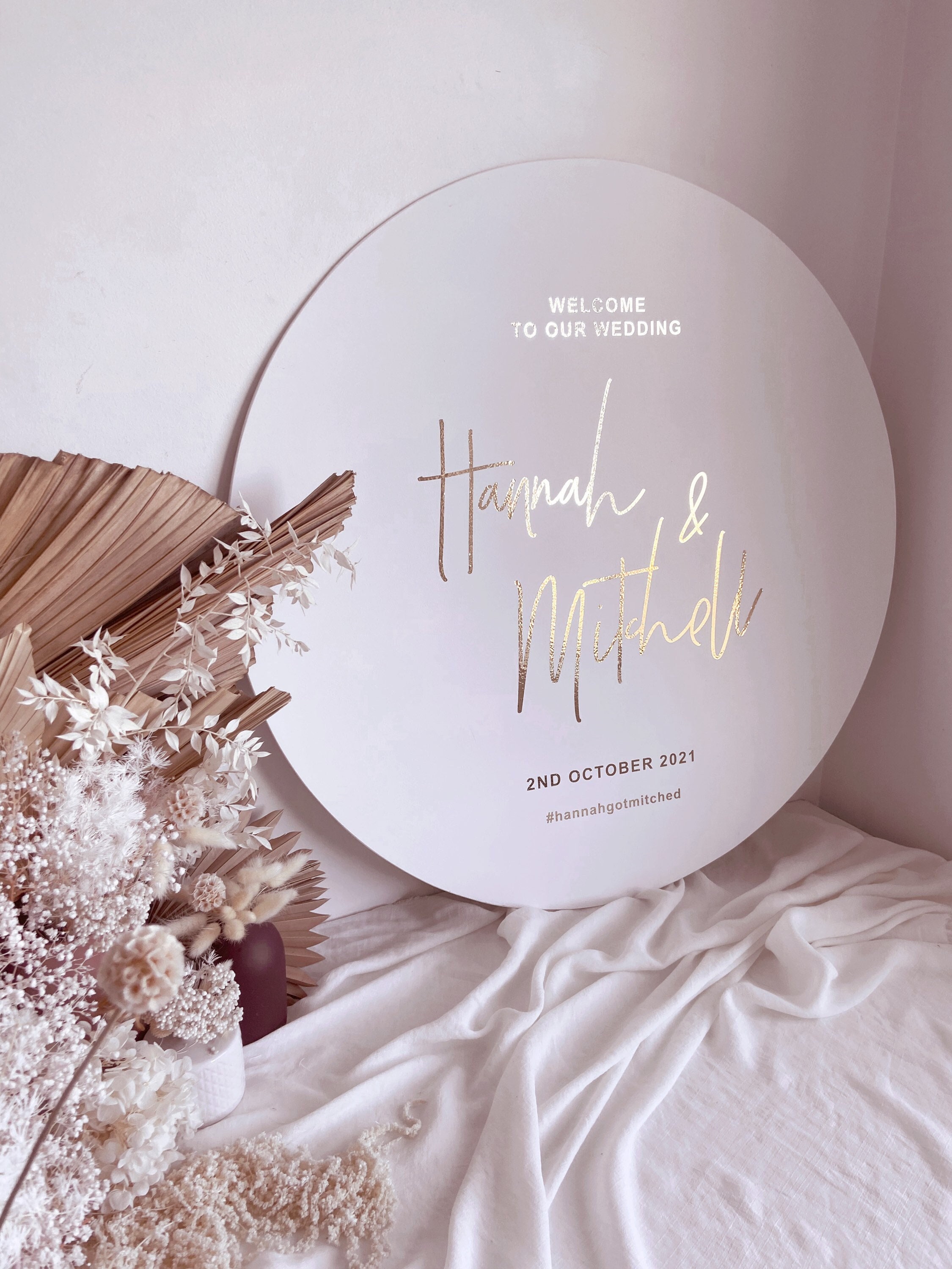 ROUND Wedding Wooden Welcome Sign Circle Wedding Reception - Etsy Australia