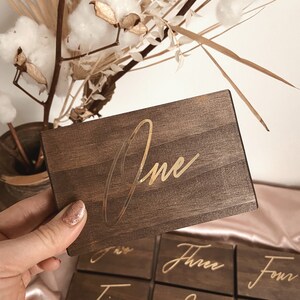 WOODEN Table Numbers Custom Freestanding Wedding Table Number Signs ...