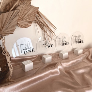 ROUND Acrylic Table Numbers Clear Round Perspex Wedding Table Signs ...