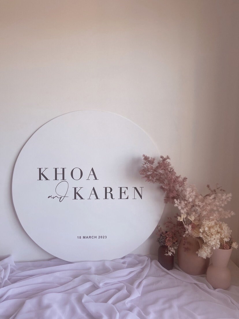 ROUND Wedding Wooden Welcome Sign Circle Wedding Reception - Etsy Australia
