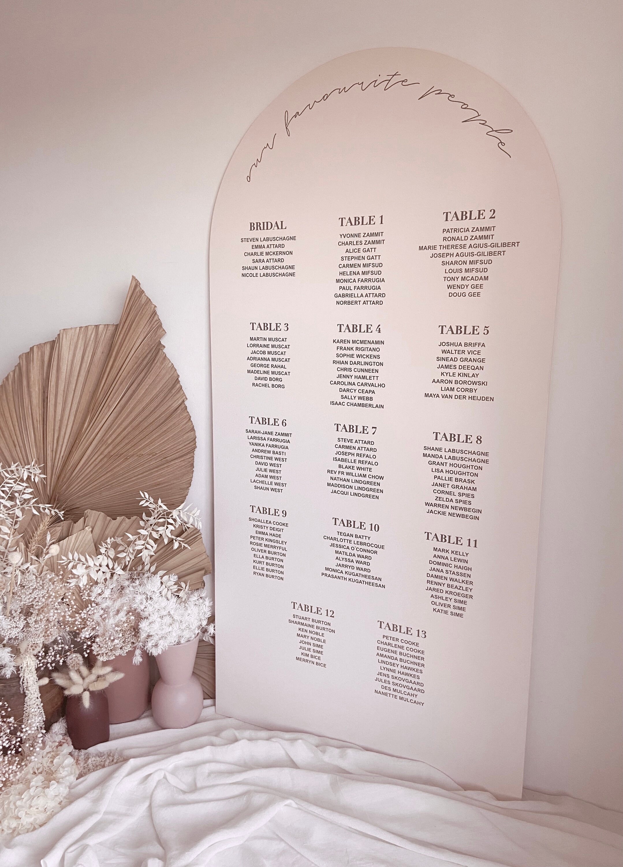 ARCH SEATING Chart Find Your Seat Wooden Wedding Guest | Etsy