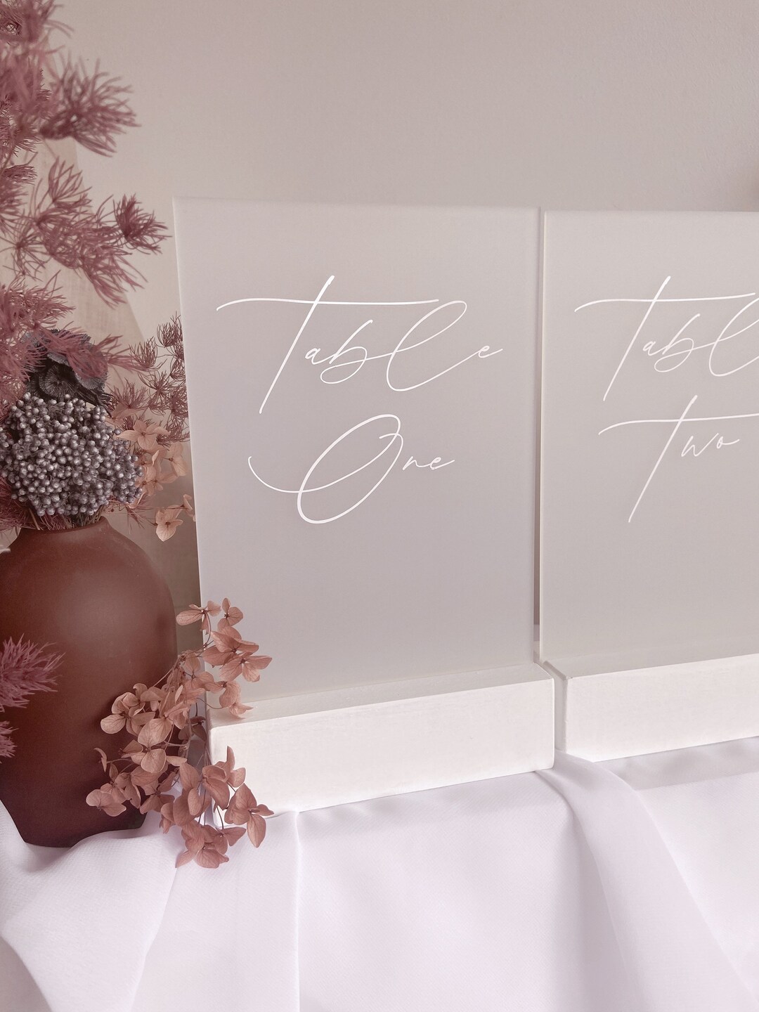 ACRYLIC Table Numbers Frosted Clear Acrylic Perspextable Number Signage ...