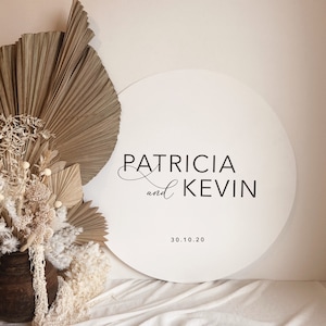 ROUND Wedding Wooden Welcome Sign Circle Wedding Reception Sign ...