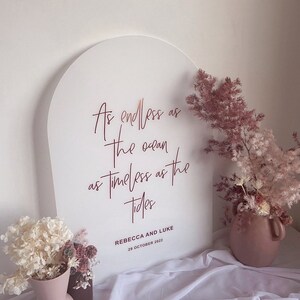 ARCH Acrylic Wedding Welcome Sign Custom Wording Quote Sign Wedding ...