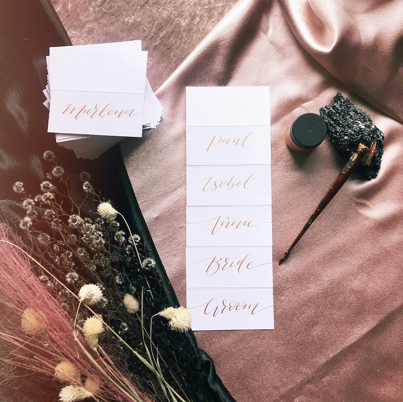 Wedding Place Card With Calligraphy Personalised Place | Etsy