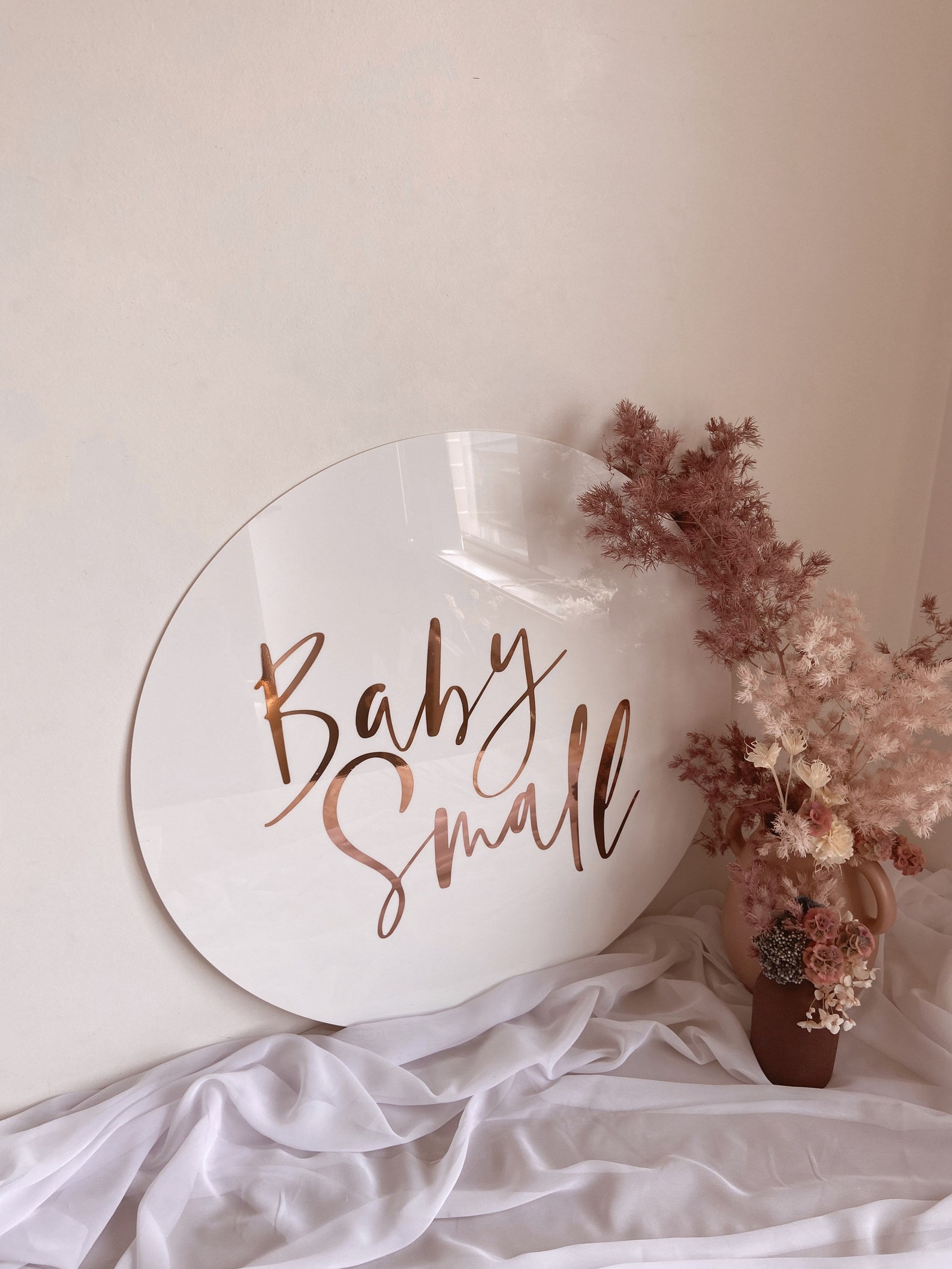 ROUND Acrylic Baby Shower Sign Frosted White Black Clear - Etsy