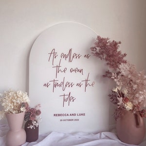 ARCH Acrylic Wedding Welcome Sign Custom Wording Quote Sign Wedding ...