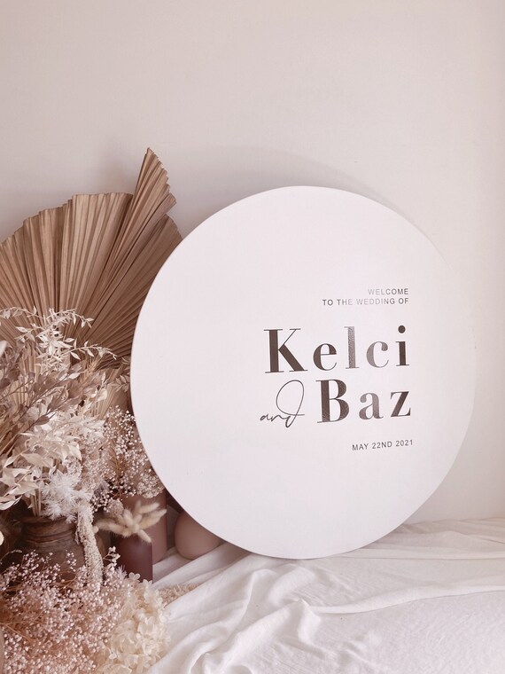 ROUND Wedding Wooden Welcome Sign Circle Wedding Reception | Etsy