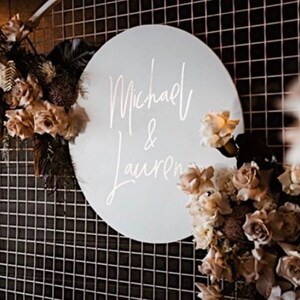 ROUND Wedding Wooden Welcome Sign Circle Wedding Reception Sign With ...