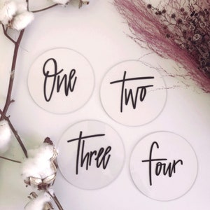 ROUND Acrylic Table Numbers Clear Round Perspex Wedding Table Signs Wedding Decorations Modern ...
