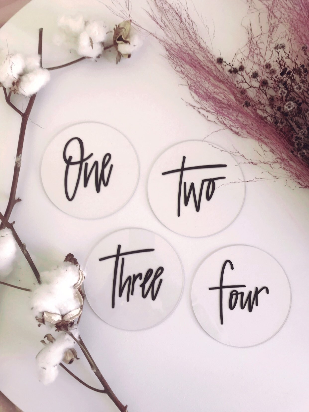 ROUND Acrylic Table Numbers Clear Round Perspex Wedding | Etsy