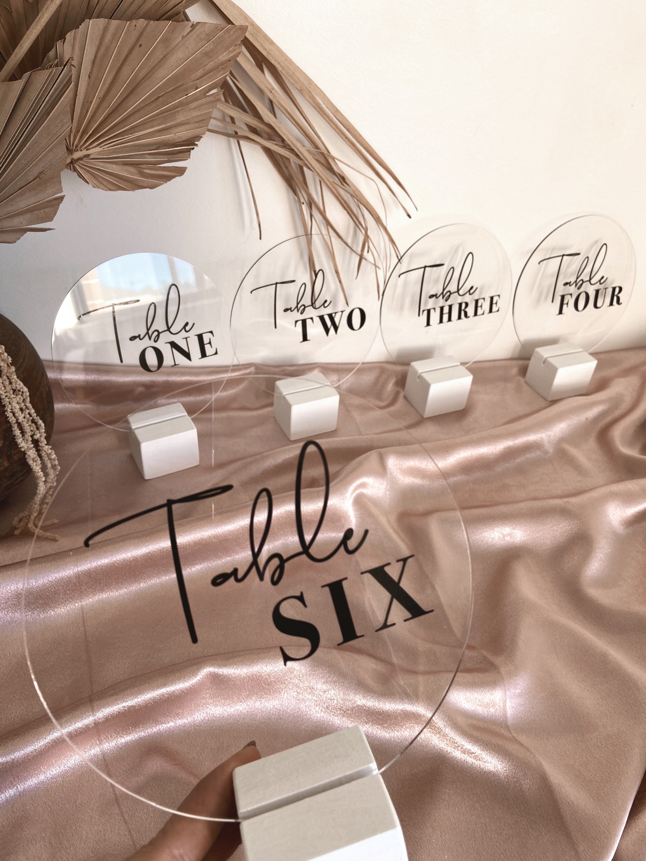 ROUND Acrylic Table Numbers Clear Round Perspex Wedding | Etsy