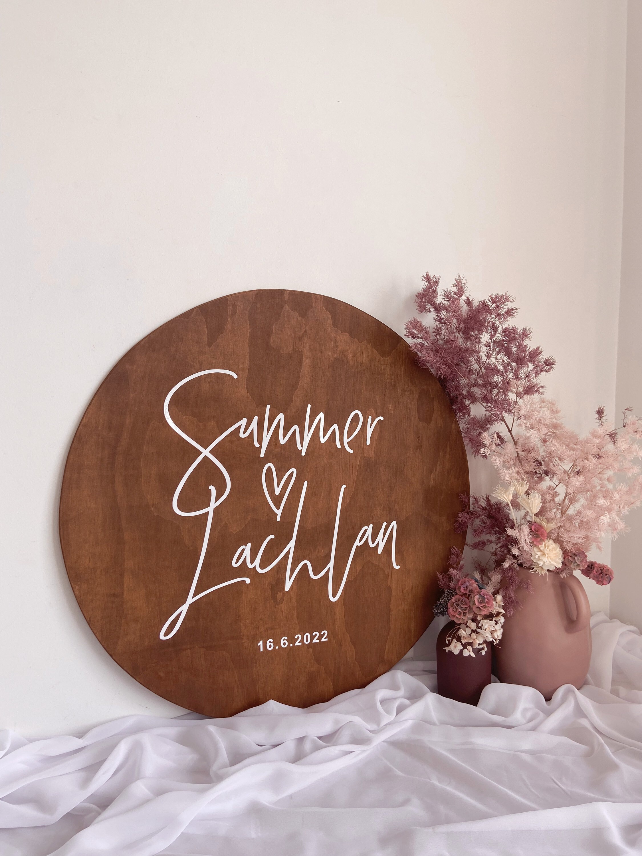 ROUND Wedding Wooden Welcome Sign Circle Wedding Reception - Etsy Australia