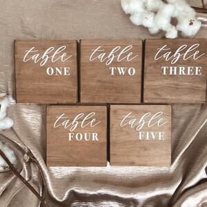 WOODEN Table Numbers Custom Freestanding Wedding Table Number Signs ...