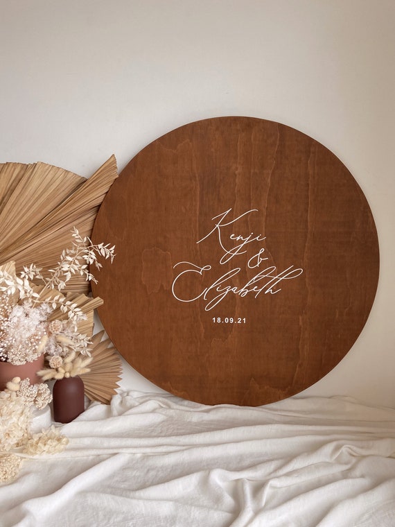 ROUND Circle Guest Book Sign Wooden Guest Signing Board - Etsy Australia