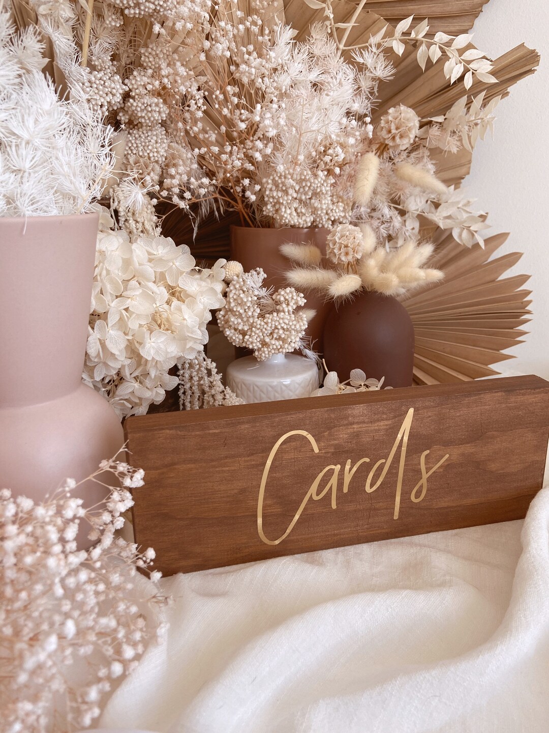 CARDS Sign Wooden Wedding Engagement Sign Wedding Props Wishing Well ...