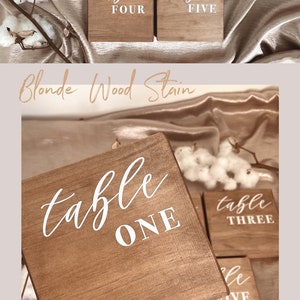 WOODEN Table Numbers Custom Freestanding Wedding Table Number Signs ...