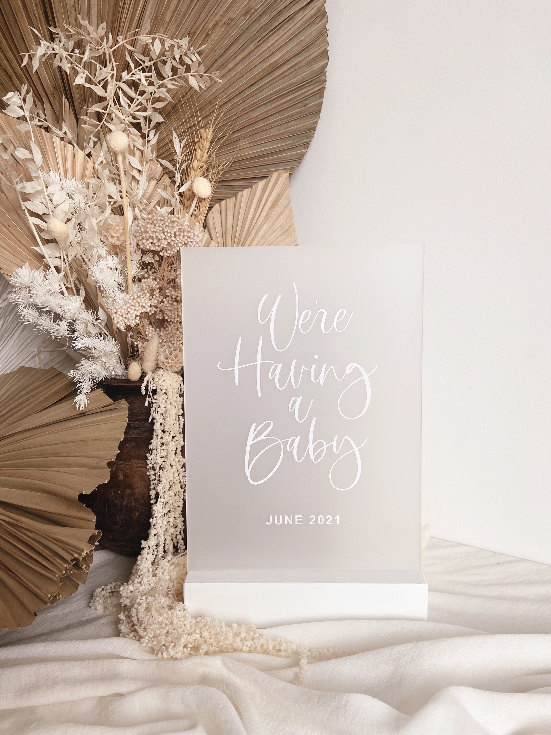 BABY Pregnancy Announcement Acrylic Sign Plaque Frosted - Etsy Australia