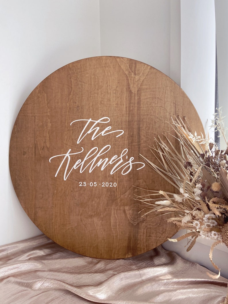 ROUND Circle Guest Book Sign Wooden Guest Signing Board - Etsy