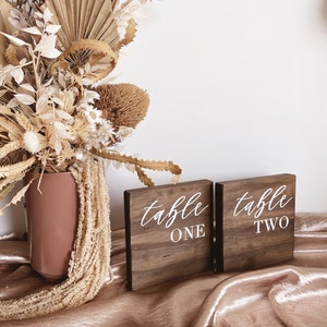 WOODEN Table Numbers Custom Freestanding Wedding Table Number Signs ...