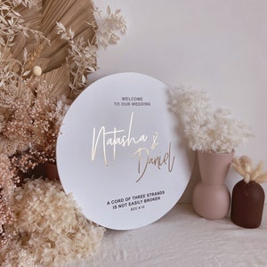 ROUND Wedding Wooden Welcome Sign Circle Wedding Reception Sign ...