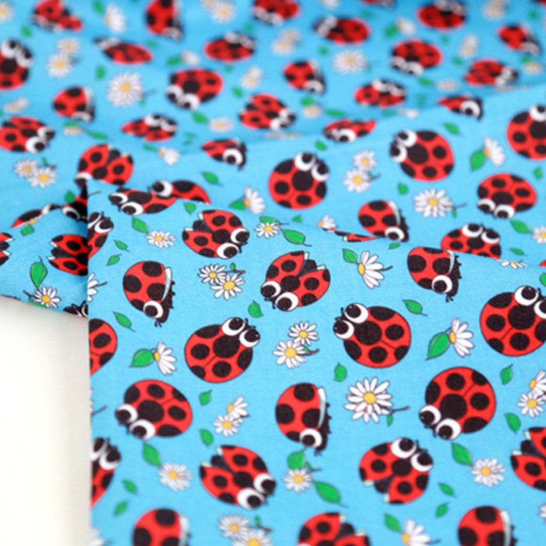 Insect Print Cotton Fabric by the Yard, 110cm Wide, Cute Animal ...