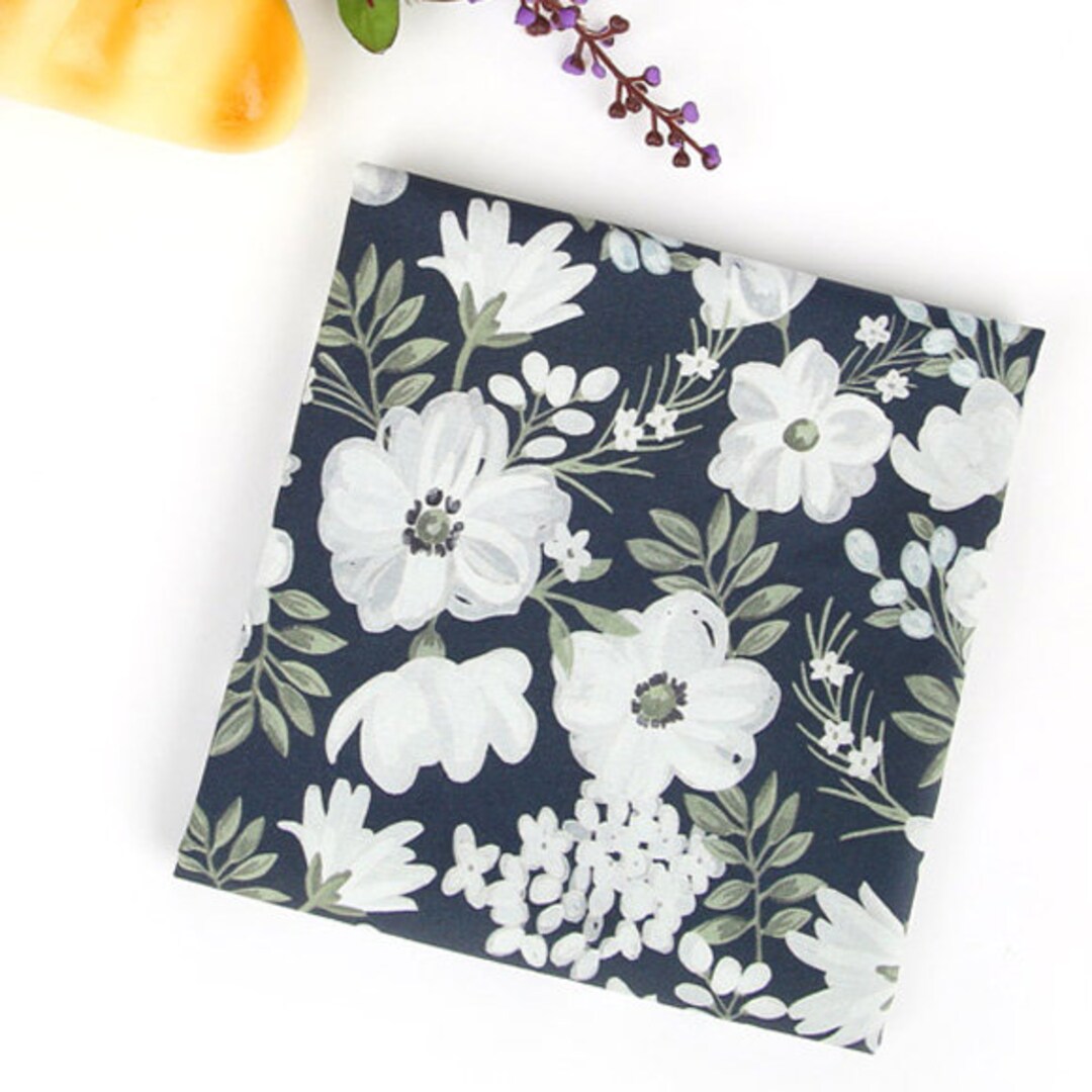 Floral, Plants Pattern, Edelweiss Flower Printed Cotton Fabric by the ...