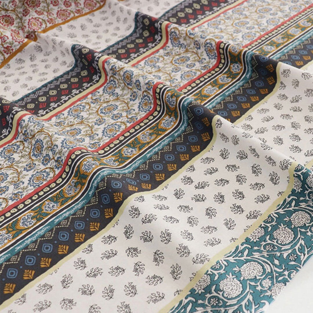 Floral, Plants Pattern, Bohemian Rhapsody, Flower Printed Cotton Fabric ...