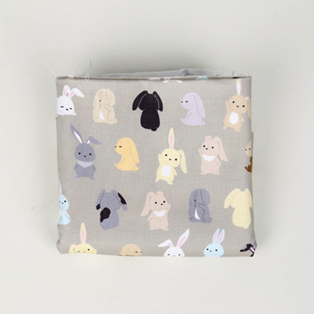 Rabbit Printed Cotton Fabric by the Yard, 110cm Wide, Cute Animal ...