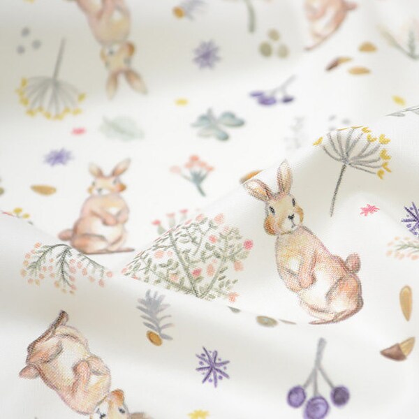 Rabbit Print Fabric - Etsy