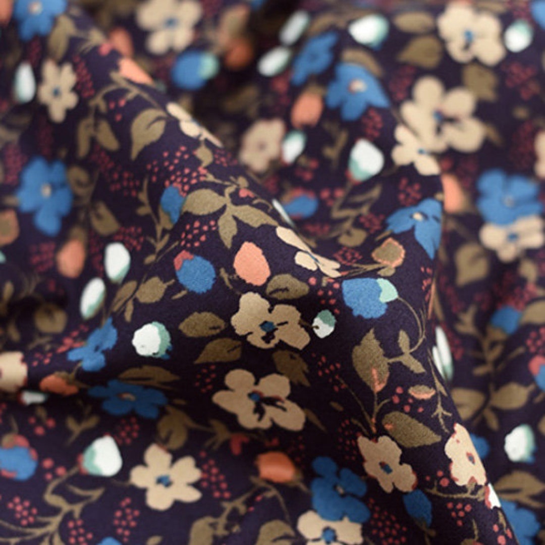 Floral, Plants Pattern, Winberry Flower Printed Cotton Fabric by the ...