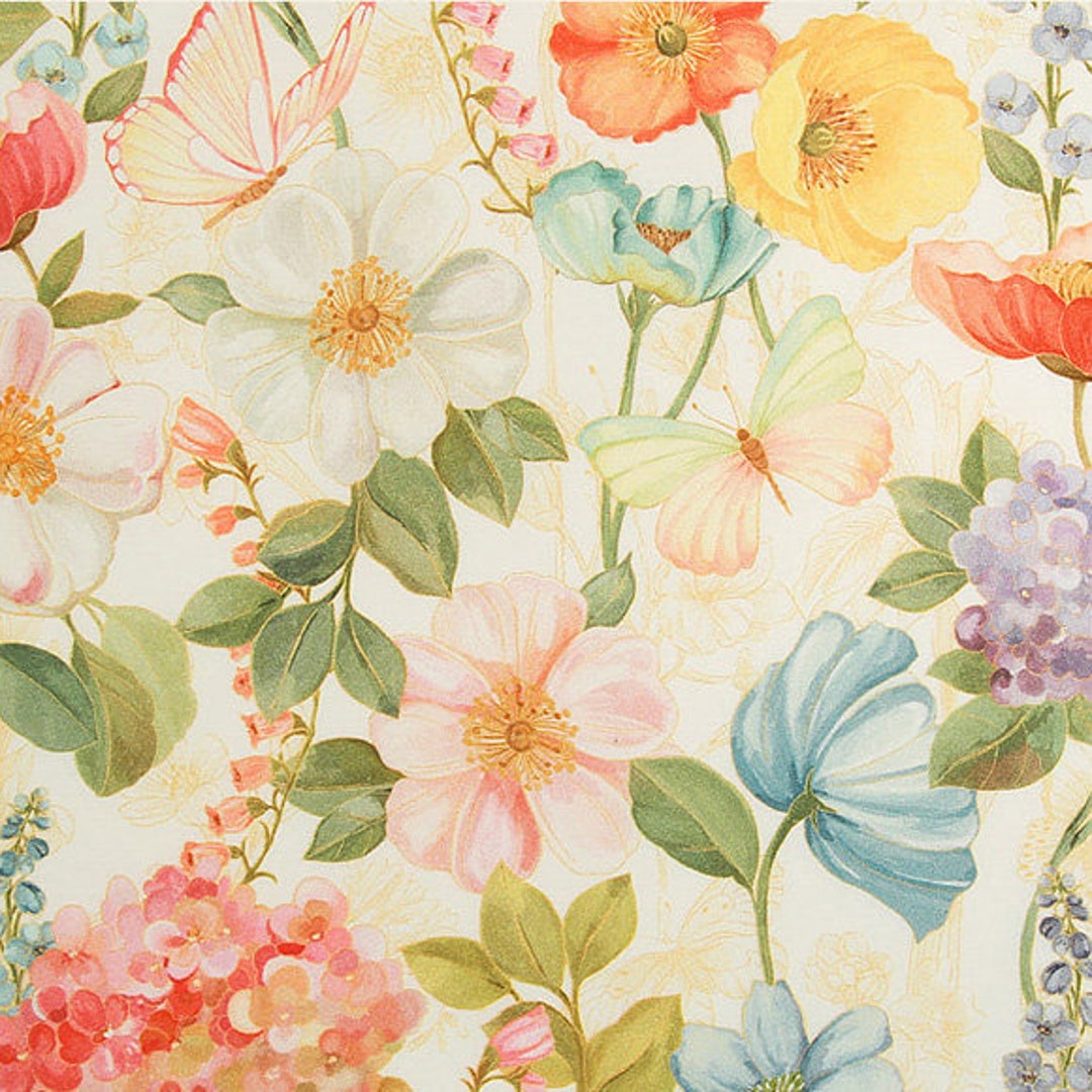 Floral, Plants Pattern, Queen of Floral, Flower Printed Cotton Fabric ...
