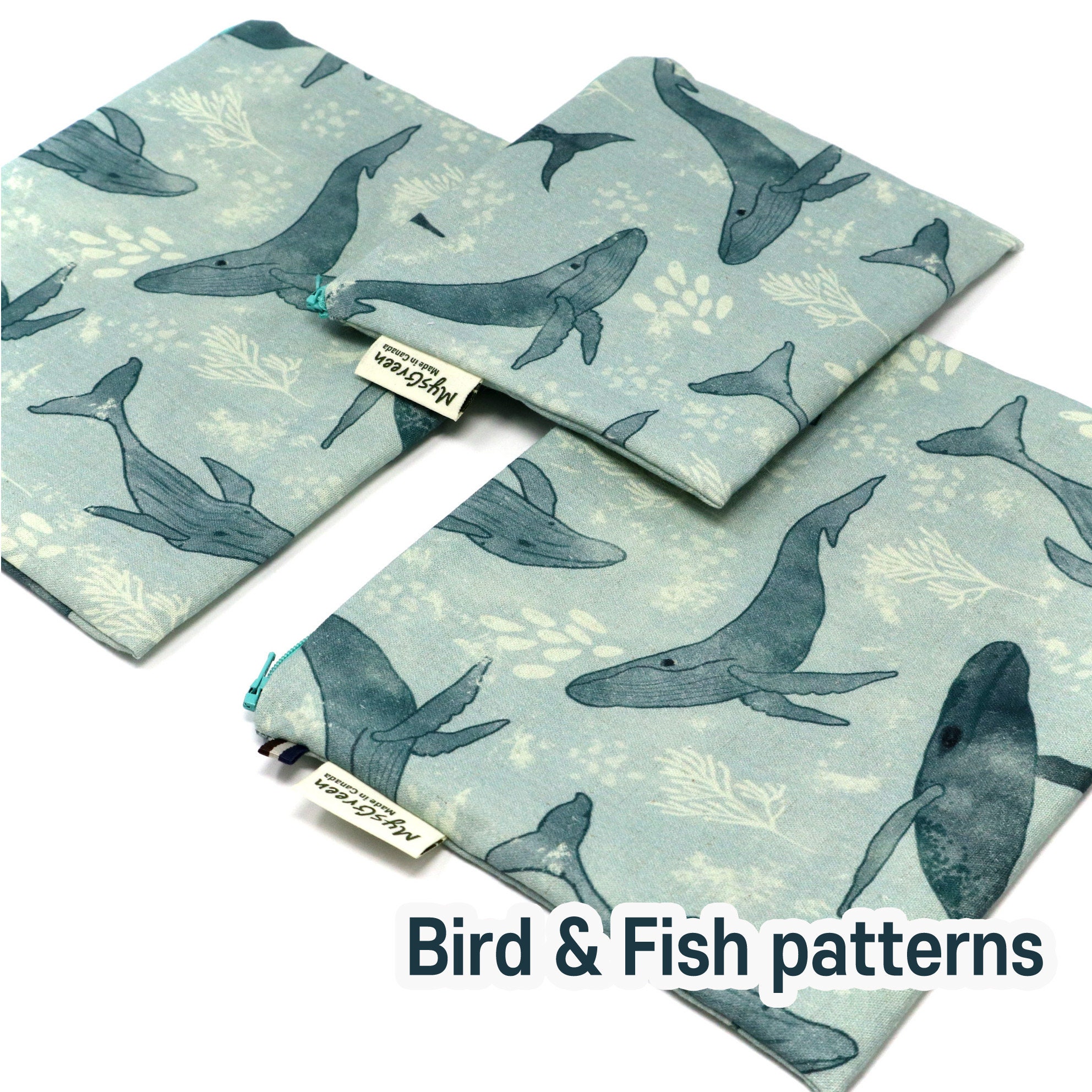 Animal Bird Fish Print Zipper Pouch Reusable Pouch Set - Etsy